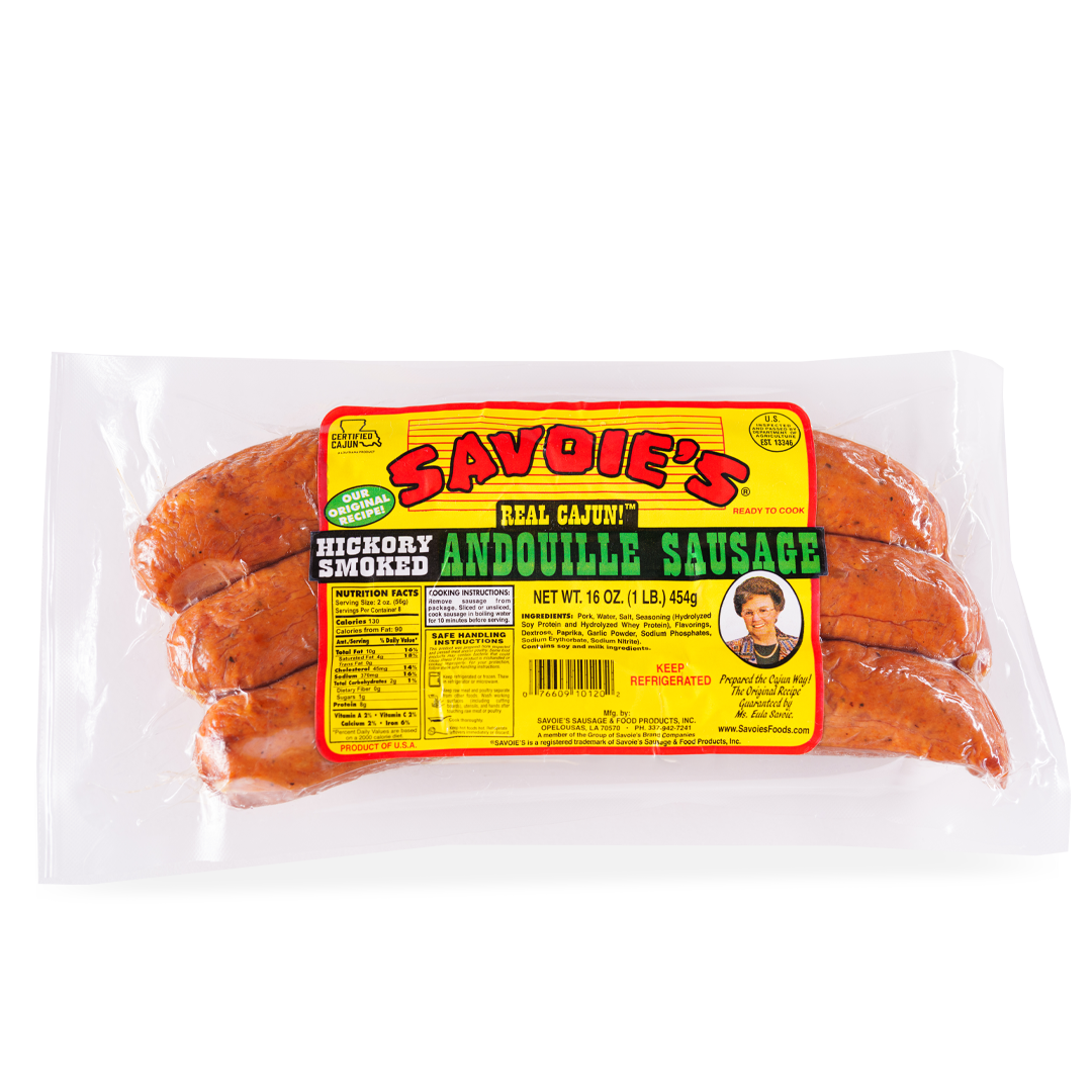 Smoked Pork Andouille Sausage - 16 oz | Savoie's Foods